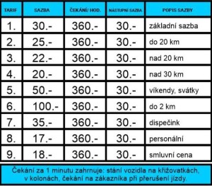 Taxi Hlučín a okolní Prajzská a Ostrava 24/7 - Ceník našich služeb Taxi